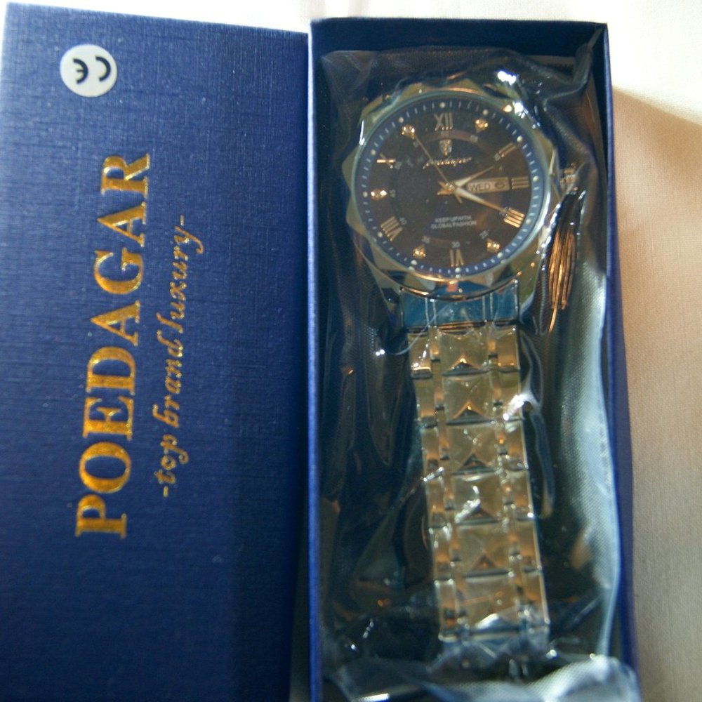 Poedagar Men Watch With Black Dial - Gem